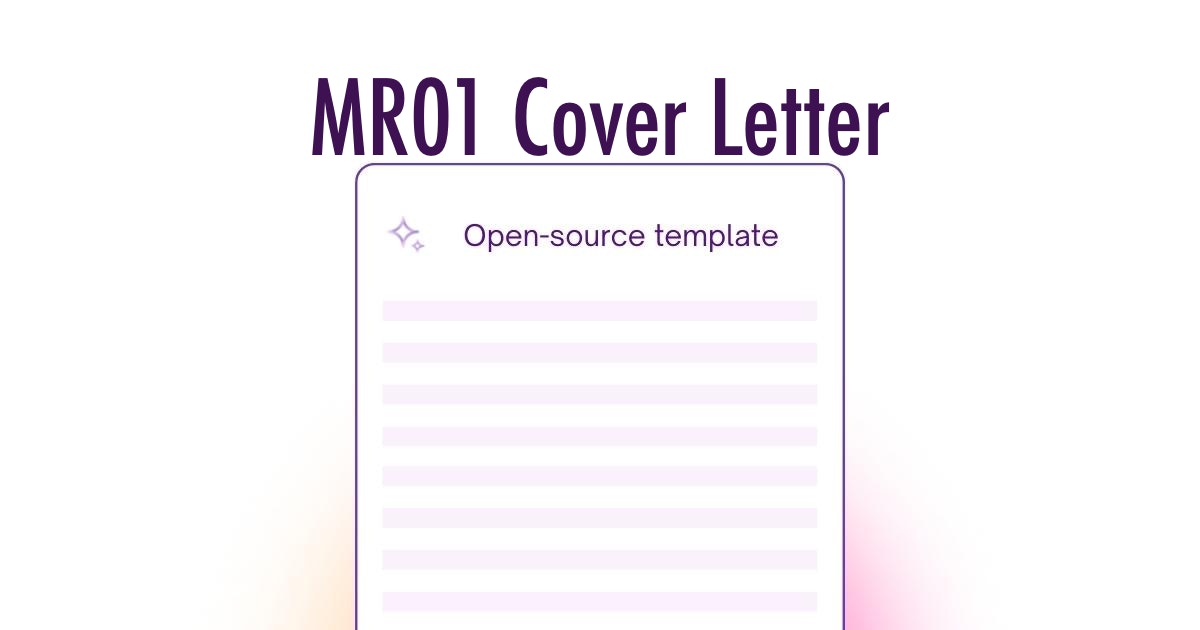 MR01 Cover Letter Template - UK