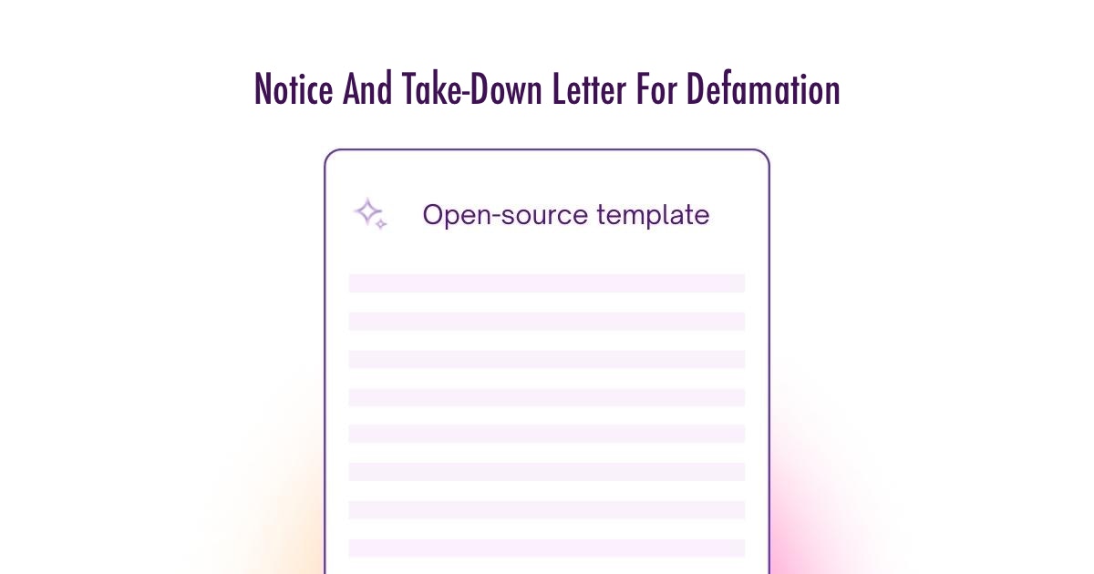 Notice And Take-Down Letter For Defamation Template - UK