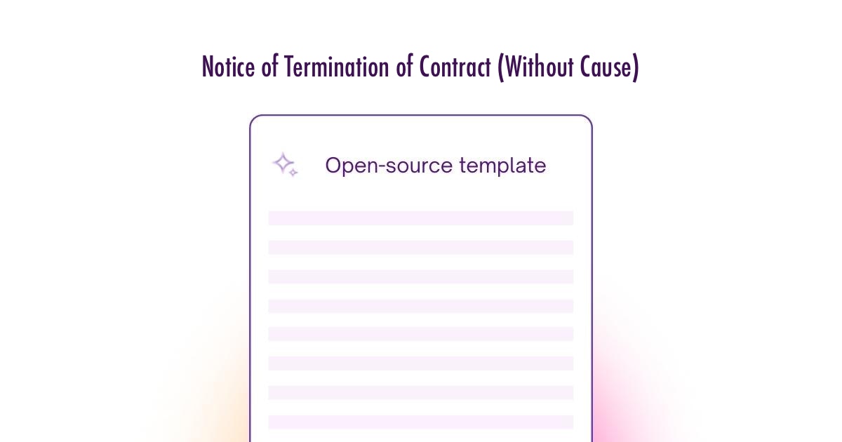 Notice of Termination of Contract (Without Cause) Template - UK