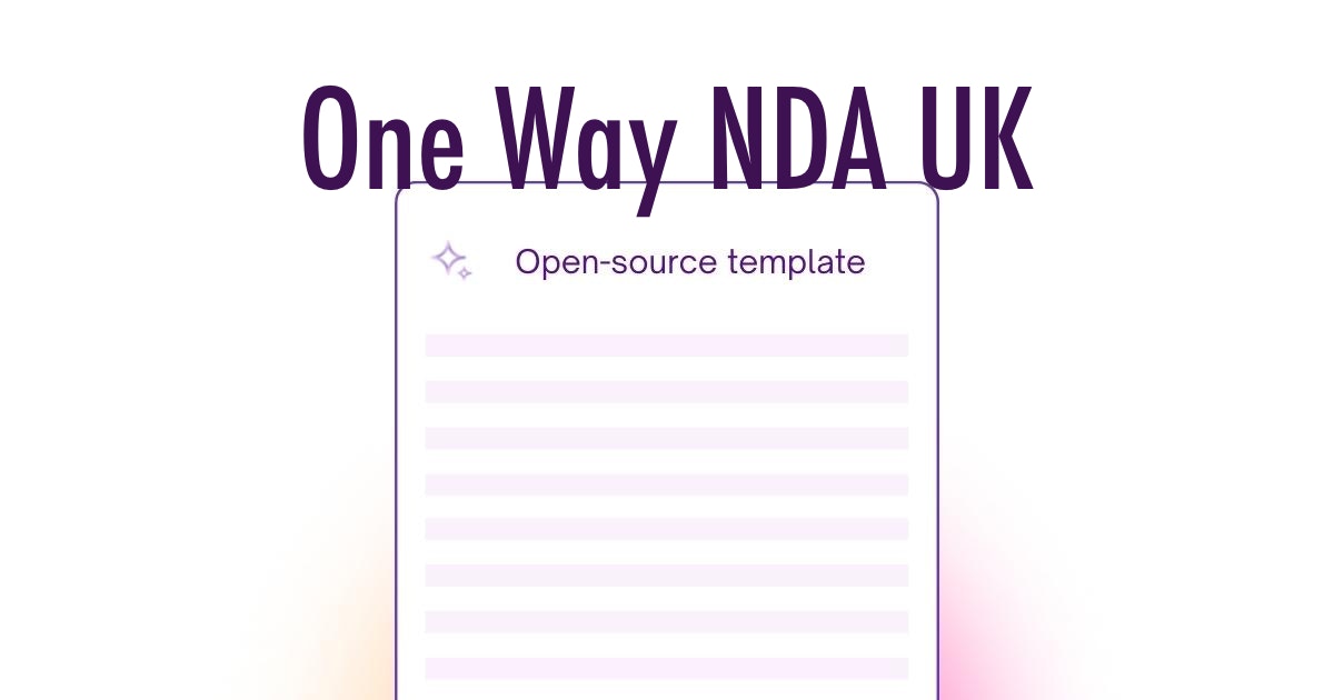 One Way NDA UK Template - UK