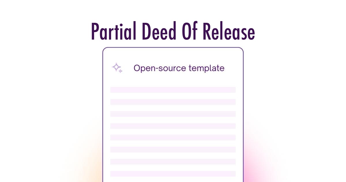 Partial Deed Of Release Template - UK
