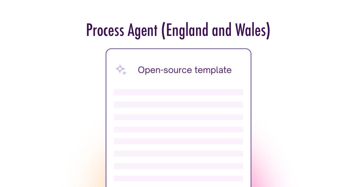 Process Agent (England and Wales) Template - UK