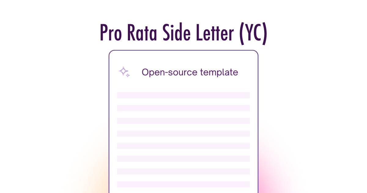 Pro Rata Side Letter (YC) Template - UK