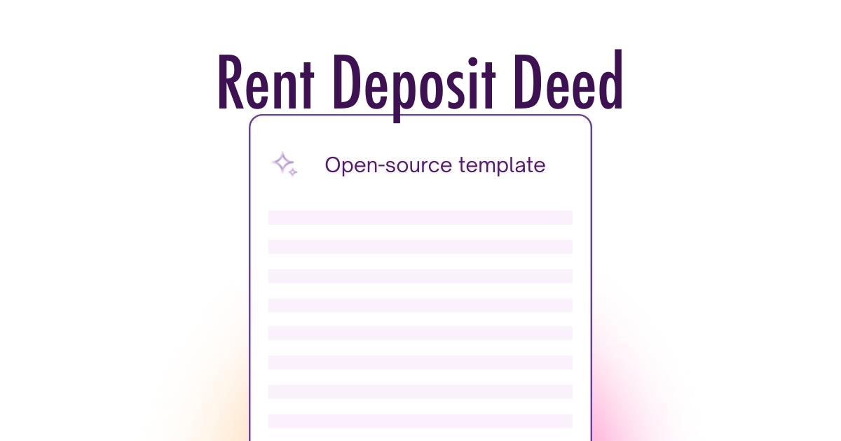 Rent Deposit Deed Template - UK
