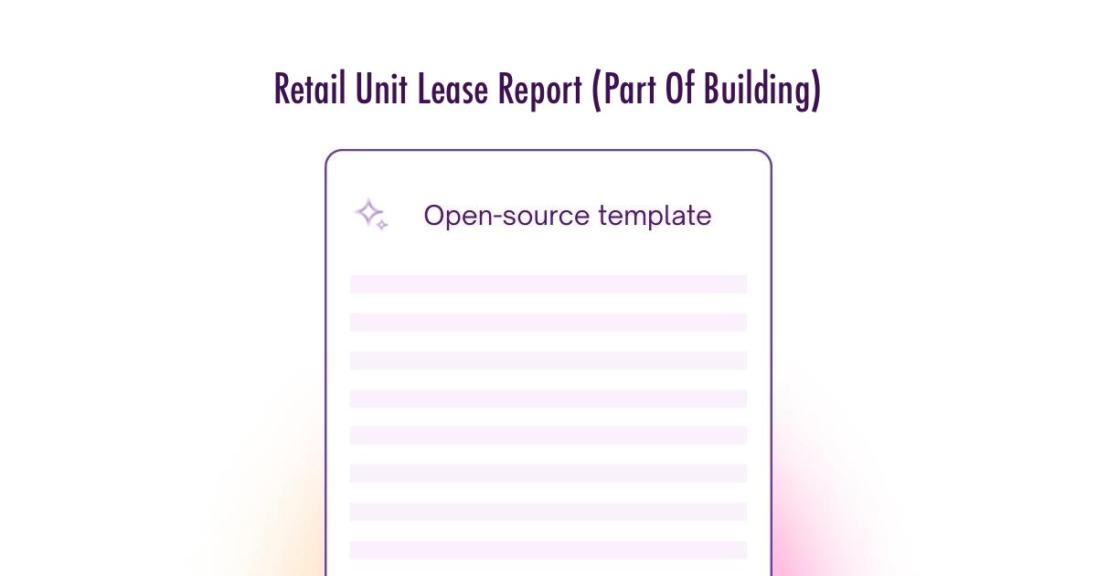 Retail Unit Lease Report (Part Of Building) Template - UK