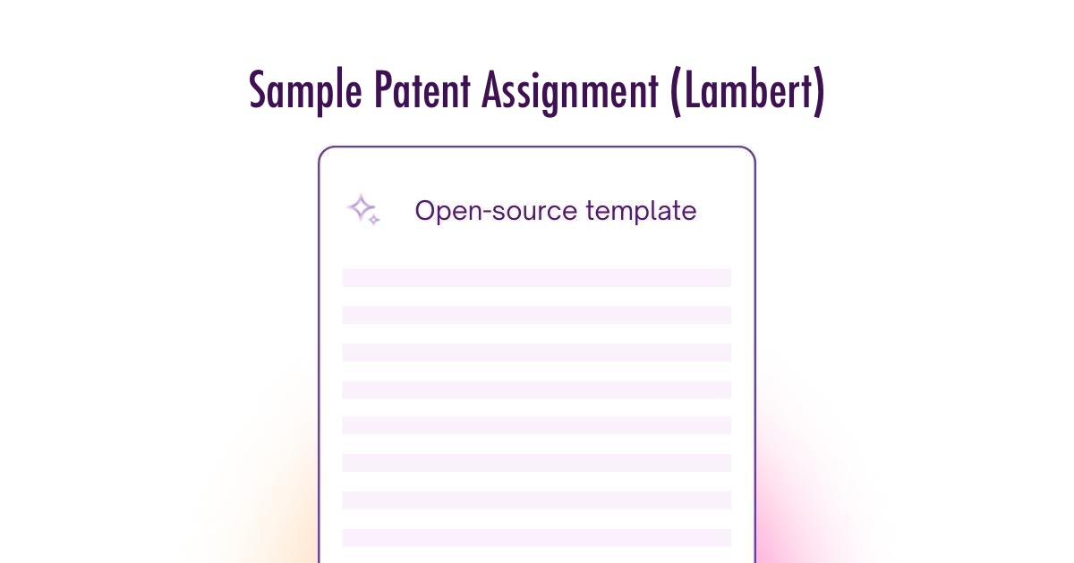 Sample Patent Assignment (Lambert) Template - UK