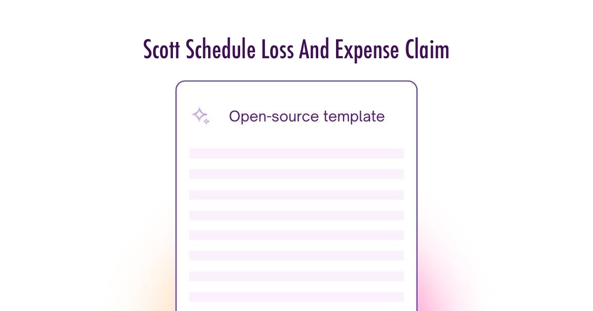 Scott Schedule Loss And Expense Claim Template - UK