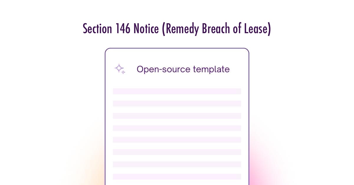 Section 146 Notice (Remedy Breach of Lease) Template - UK