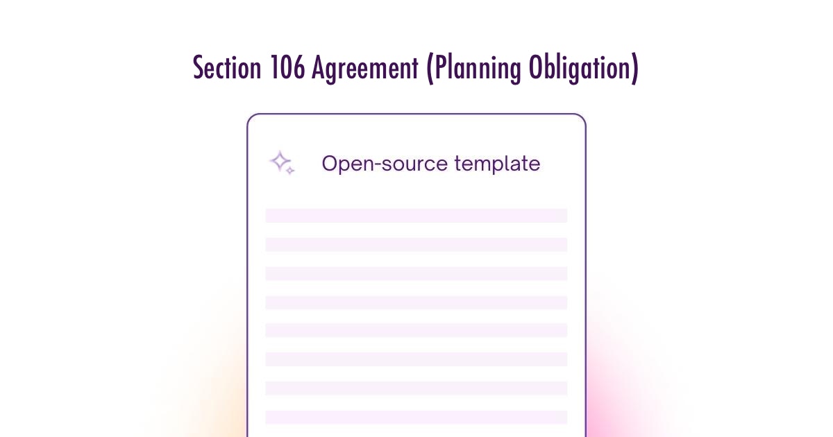 Section 106 Agreement (Planning Obligation) Template - UK