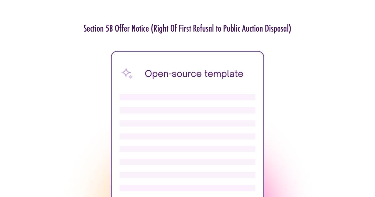 Section 5B Offer Notice (Right Of First Refusal to Public Auction ...