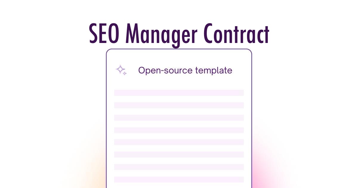 SEO Manager Contract Template - UK
