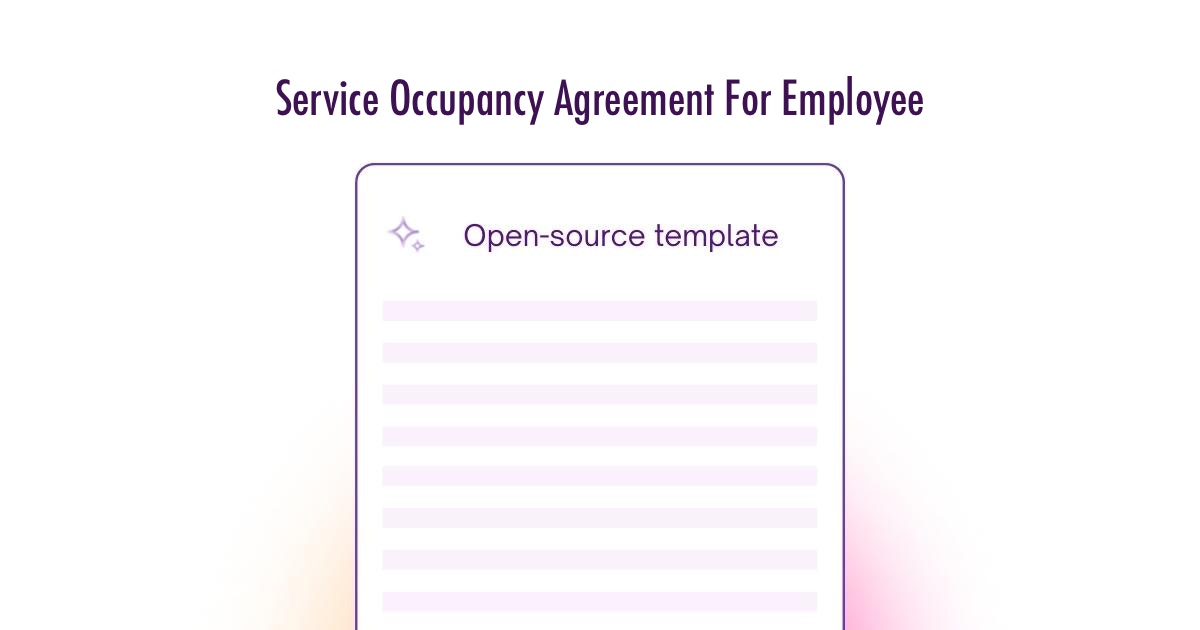 Service Occupancy Agreement For Employee Template - UK