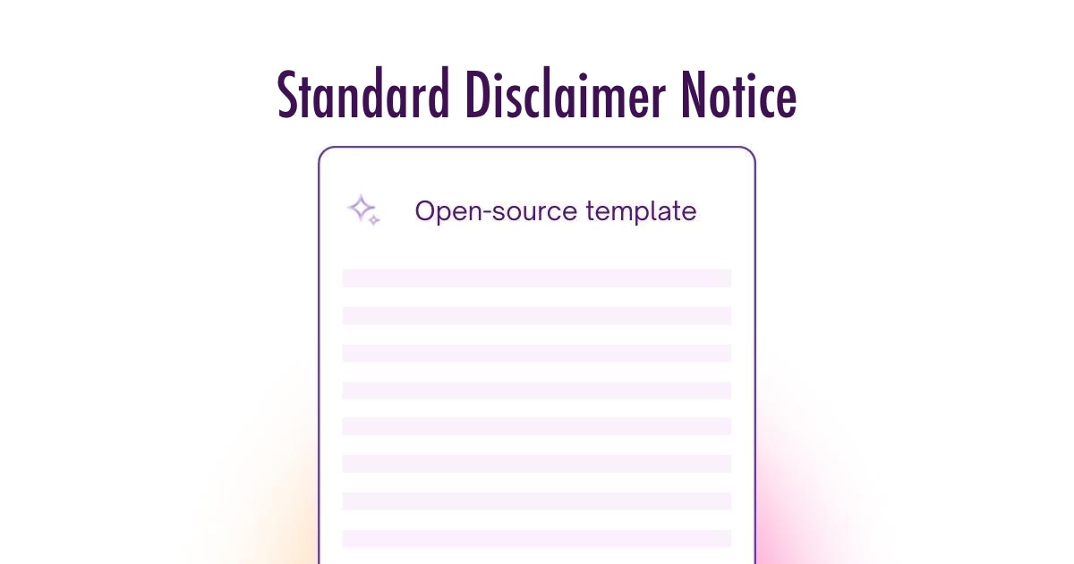 Standard Disclaimer Notice Template - UK
