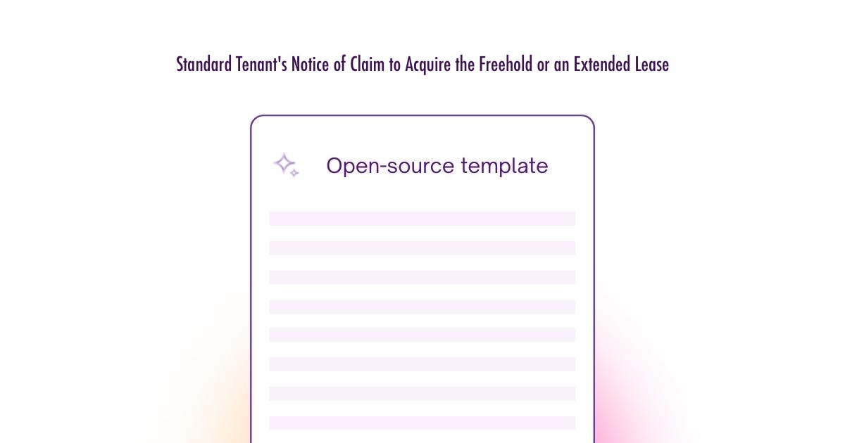 Standard Tenant's Notice of Claim to Acquire the Freehold or an ...