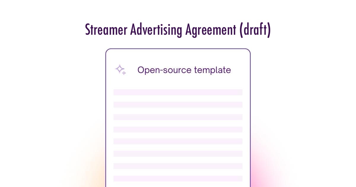 Streamer Advertising Agreement (draft) Template - UK