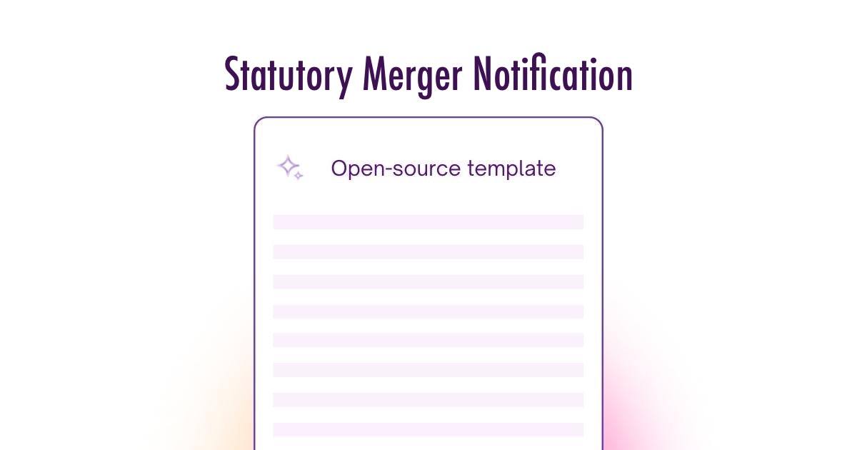 Statutory Merger Notification Template - UK