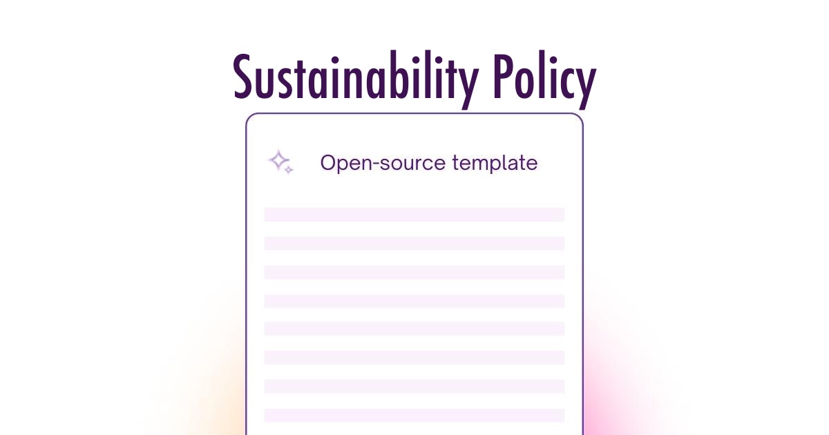 Sustainability Policy Template - UK
