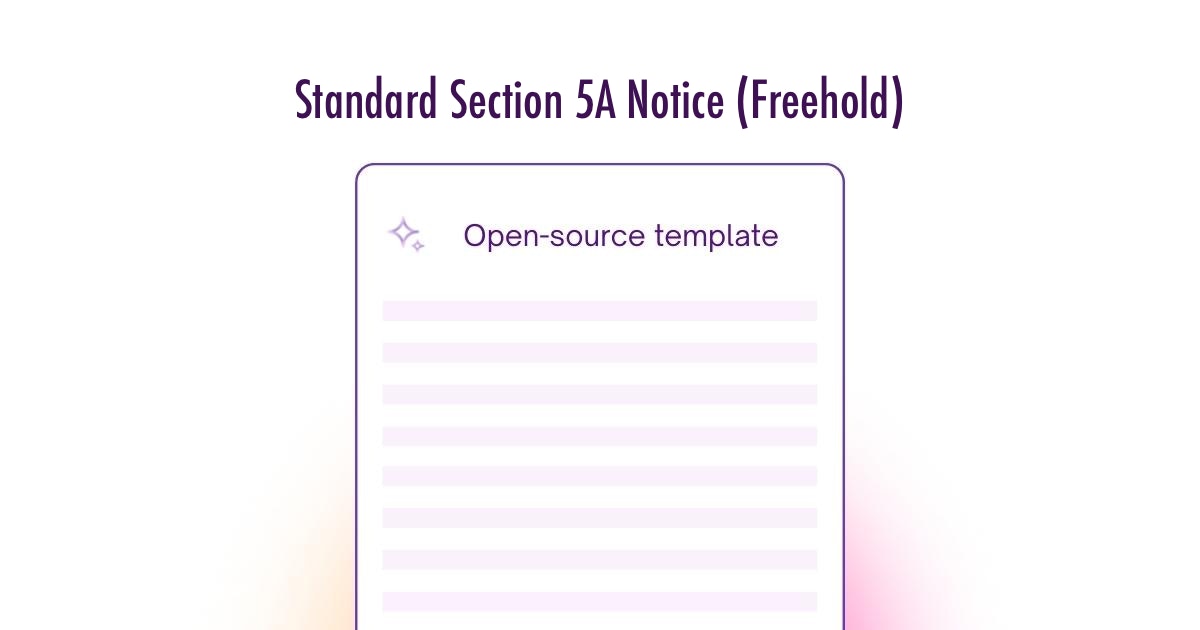 Standard Section 5A Notice (Freehold) Template - UK