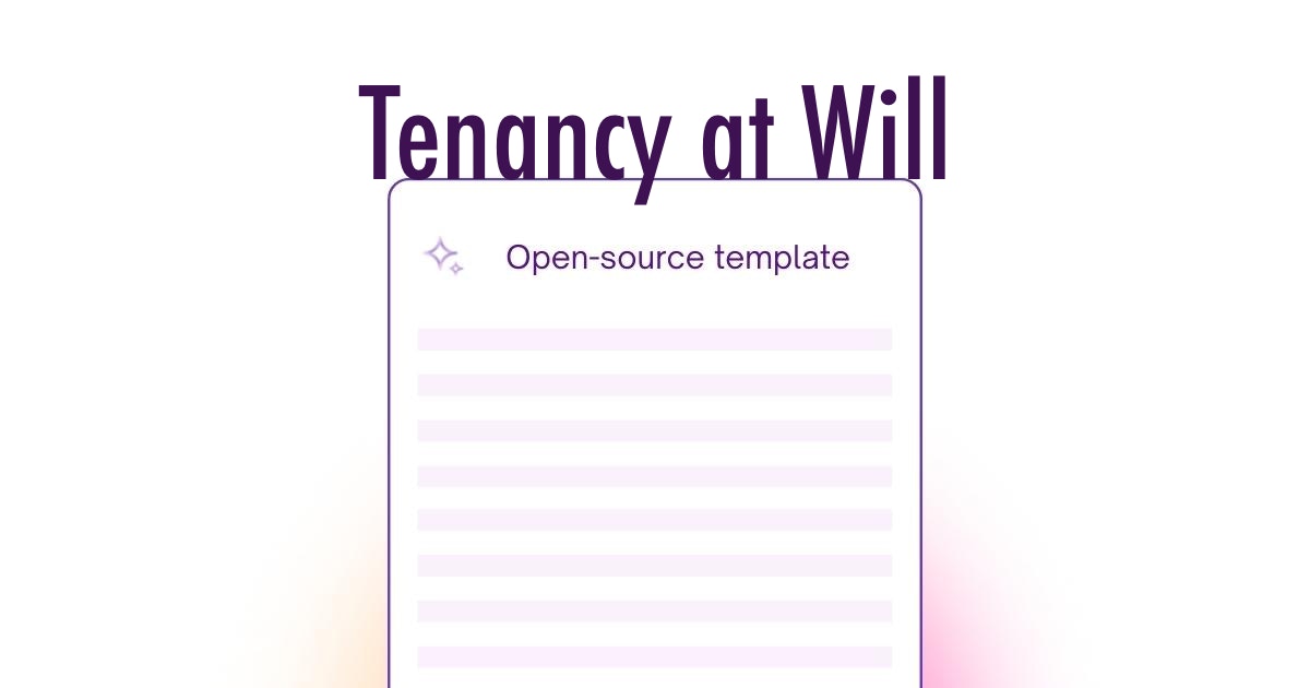 Tenancy at Will Template - UK