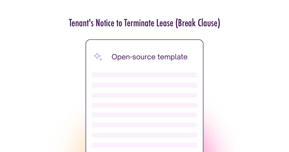 Tenant's Notice to Terminate Lease (Break Clause) Template - UK