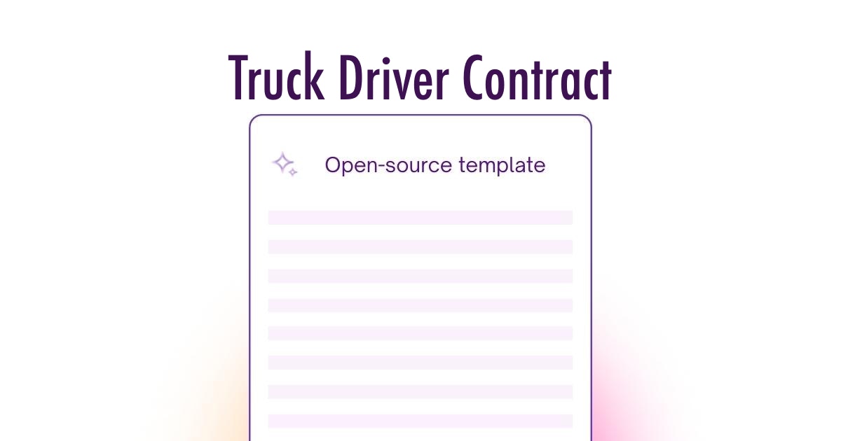 Truck Driver Contract Template - UK