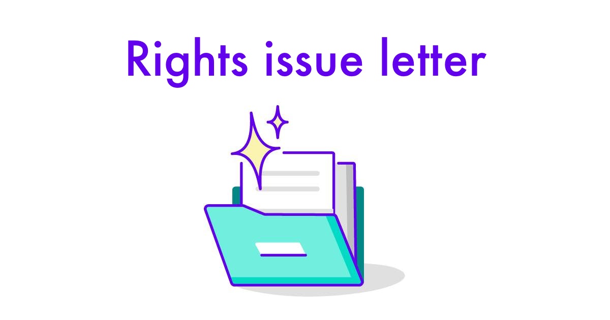 Rights issue letter - Templates & Legal Help