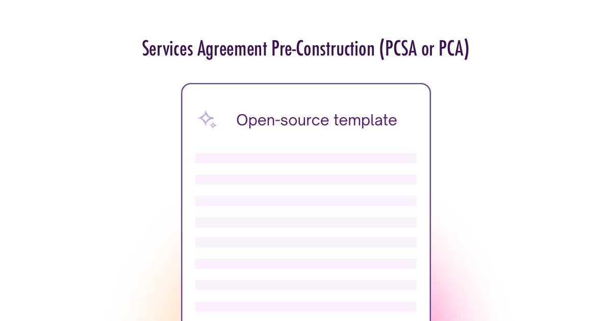 Services Agreement Pre-Construction (PCSA or PCA) Template - UK