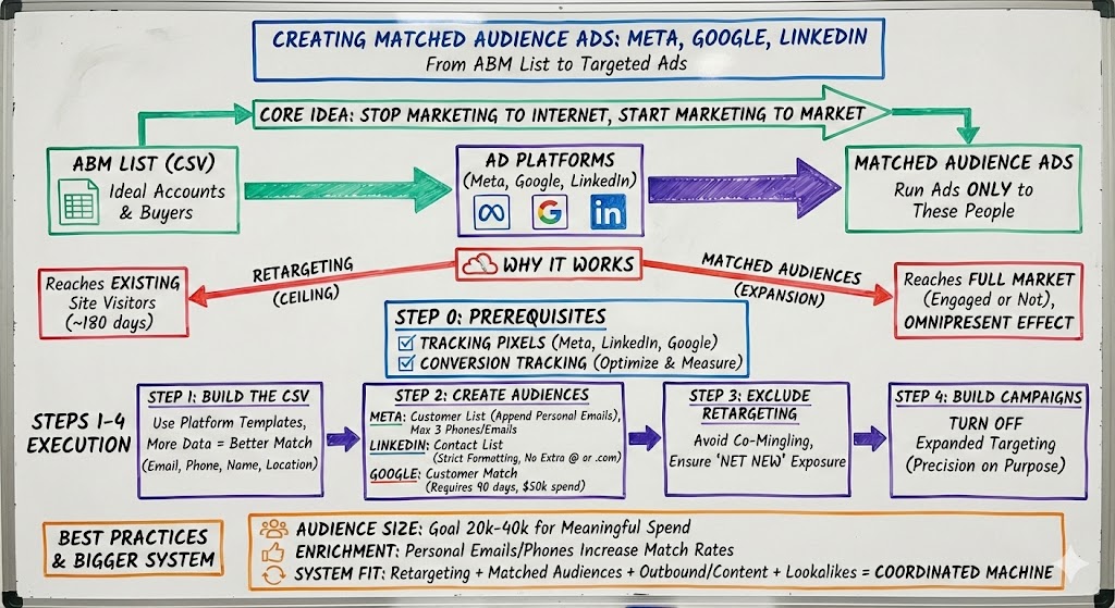How to Create Matched Audience Ads on Meta, Google, and LinkedIn