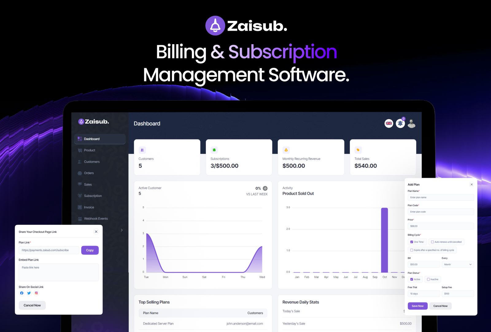 Zaisub: Billing & Subscription Management Software