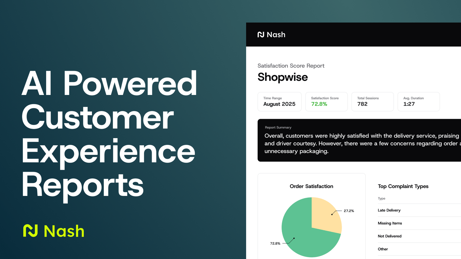 Introducing AI Powered Customer Experience Reports | Nash
