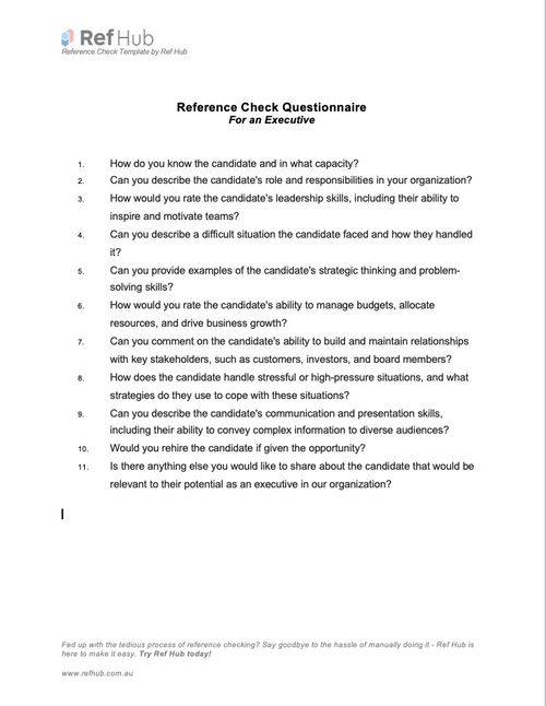 Free Reference Check Templates | Download Now