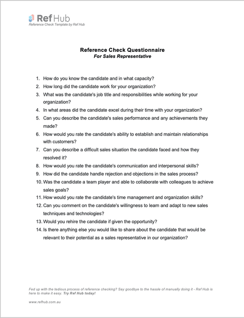 Free Reference Check Templates | Download Now