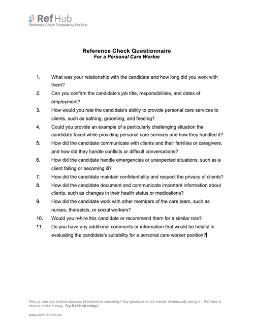 Free Reference Check Templates | Download Now