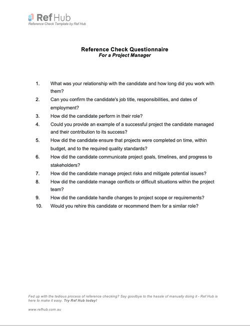 Free Reference Check Templates | Download Now