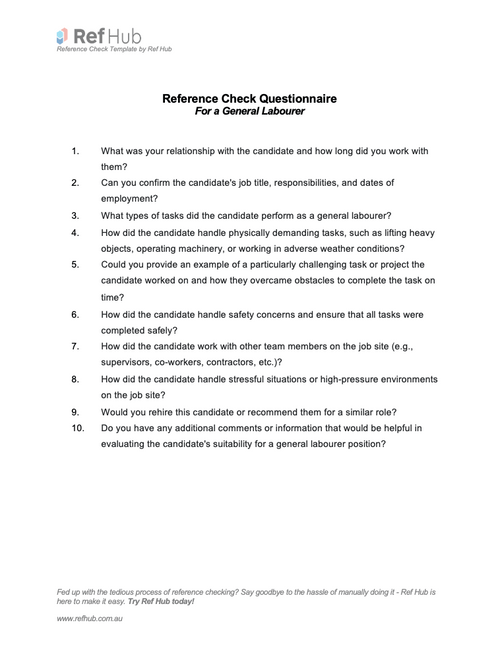 Free Reference Check Templates | Download Now