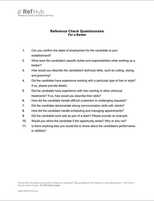 Free Reference Check Templates | Download Now