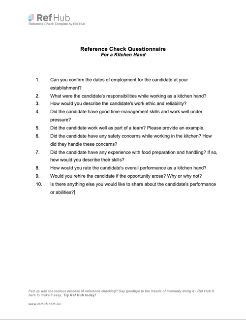 Free Reference Check Templates | Download Now