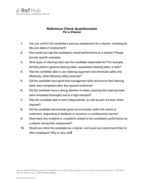 Free Reference Check Templates | Download Now