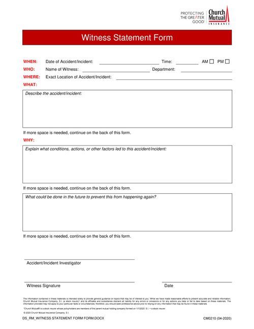 Witness Statement Form