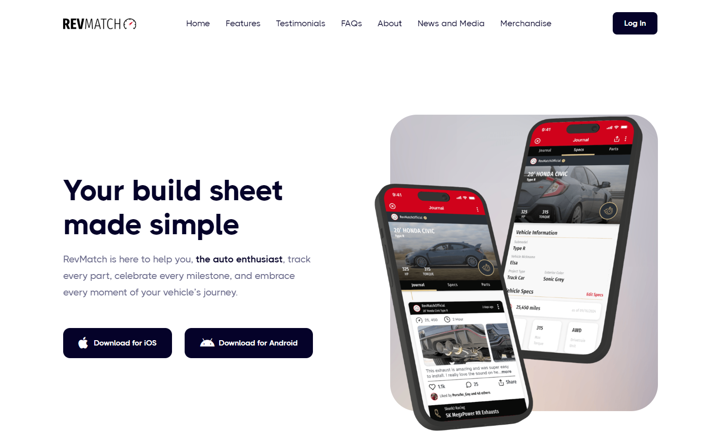 RevMatch - Your build sheet made simple