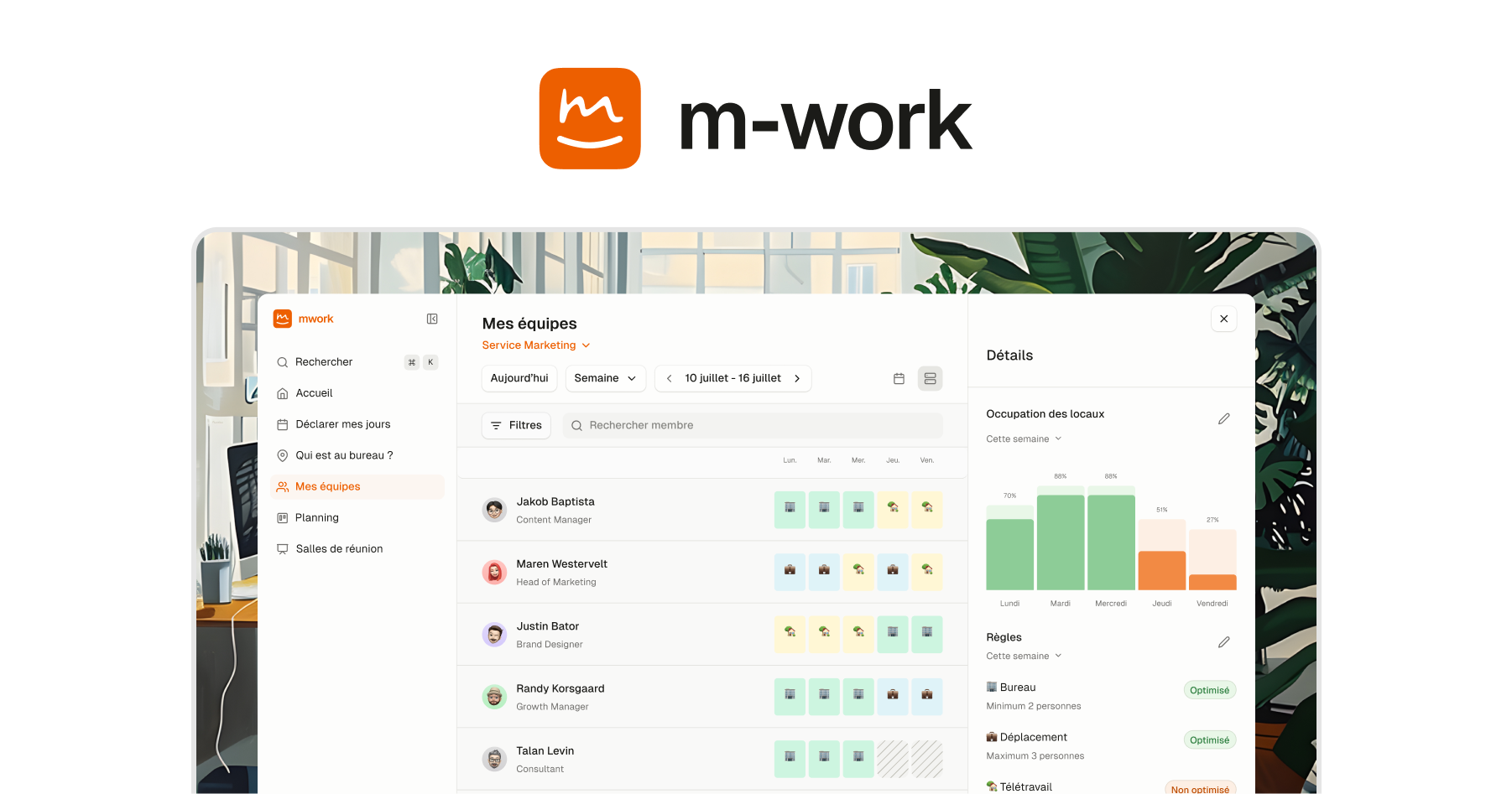 m-work | the smart workforce management and hybrid work software