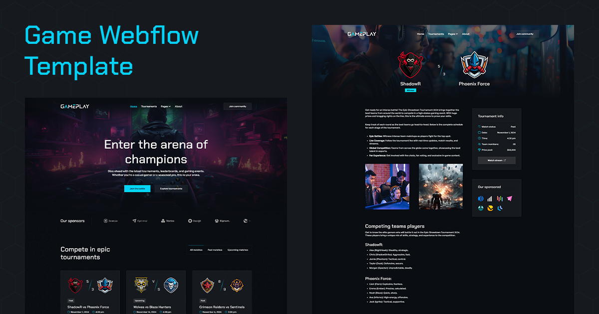 Instructions | Gameplay - Webflow HTML website template