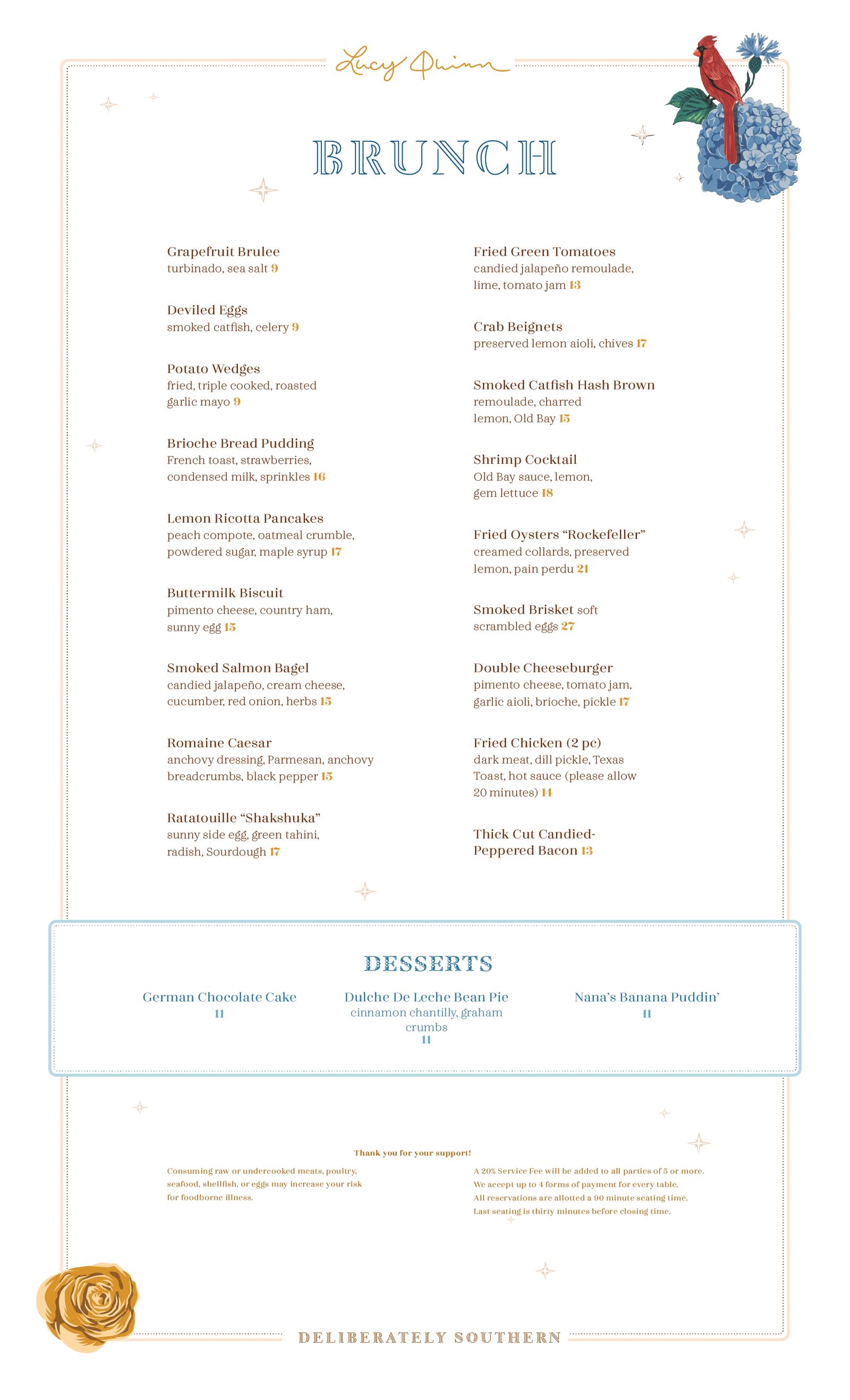 Lucy Quinn Menus