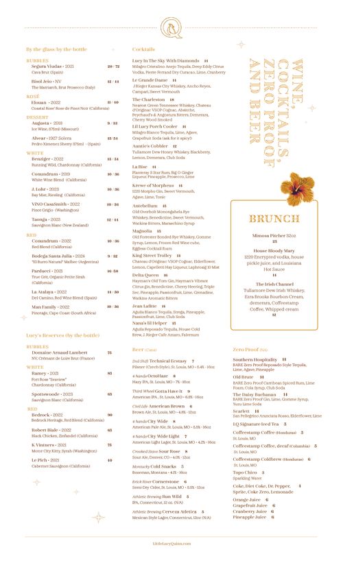 Lucy Quinn Menus