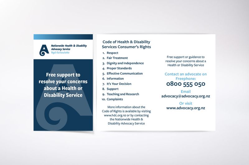 Nationwide Health & Disability Advocacy Service Resource - Pocket Cards