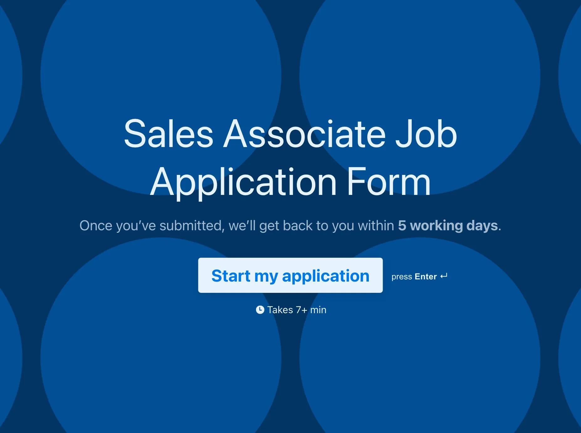 Sales Associate Job Application Form Template