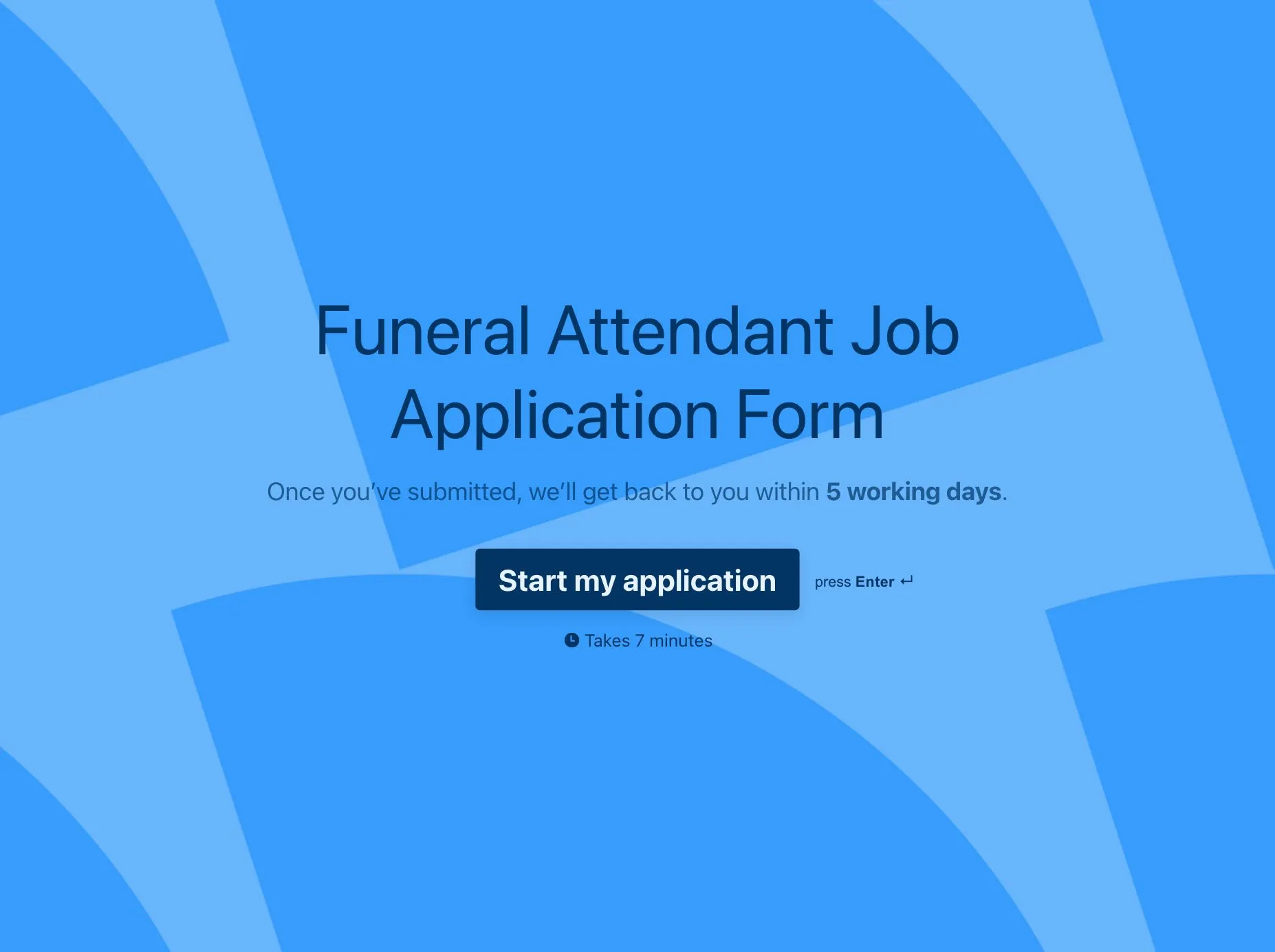 Funeral Attendant Job Application Form Template