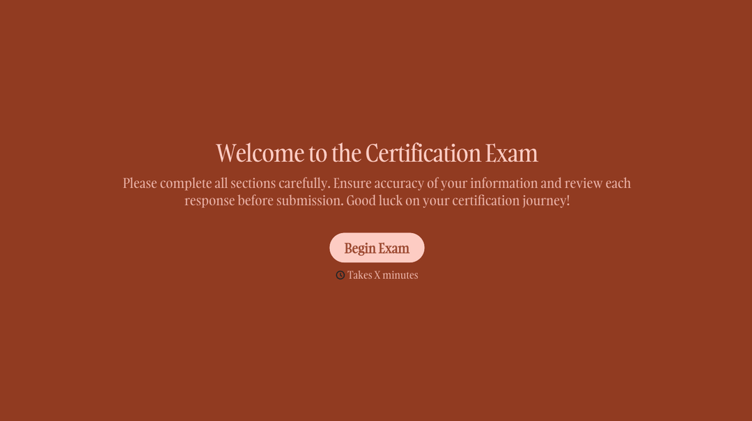 Certification Exam Registration Form Template