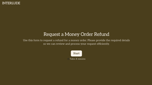 Money Order Refund Request Form Template