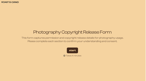 Photography Copyright Release Form Template